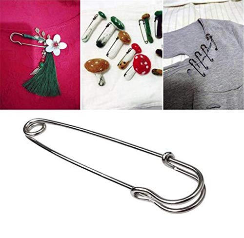 ReachTop Pack of 30 Large Safety Pins, 2.76" Heavy Duty Blanket Pins Bulk Steel Spring Lock Pins Fasteners for Blankets Crafts Skirts Kilts Brooch Making