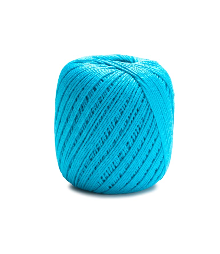Círculo Duna Yarn - 186 yds, 3.52 oz – DK Yarn - 100% Mercerized Brazilian Virgin Cotton, Perfect for Knitting and Crocheting (Pack of 1 Ball) - Blue Color 2194