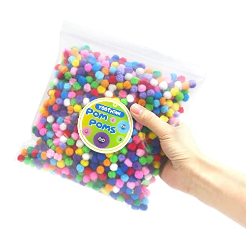 Pompoms for Crafts,1500Pcs 1CM Small pom poms for Crafts,Pompoms for DIY Creative Crafts Decorations