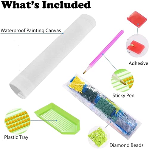 VeGuude Diamond Painting Kits for Adults, Mushroom 5D Diamond Art Kits, Full Drill DIY Crafts for Adults Home Wall Decor Diamond Dots Skeleton Moon [11.8x15.7inch]