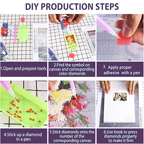 VeGuude Diamond Painting Kits for Adults, Mushroom 5D Diamond Art Kits, Full Drill DIY Crafts for Adults Home Wall Decor Diamond Dots Skeleton Moon [11.8x15.7inch]