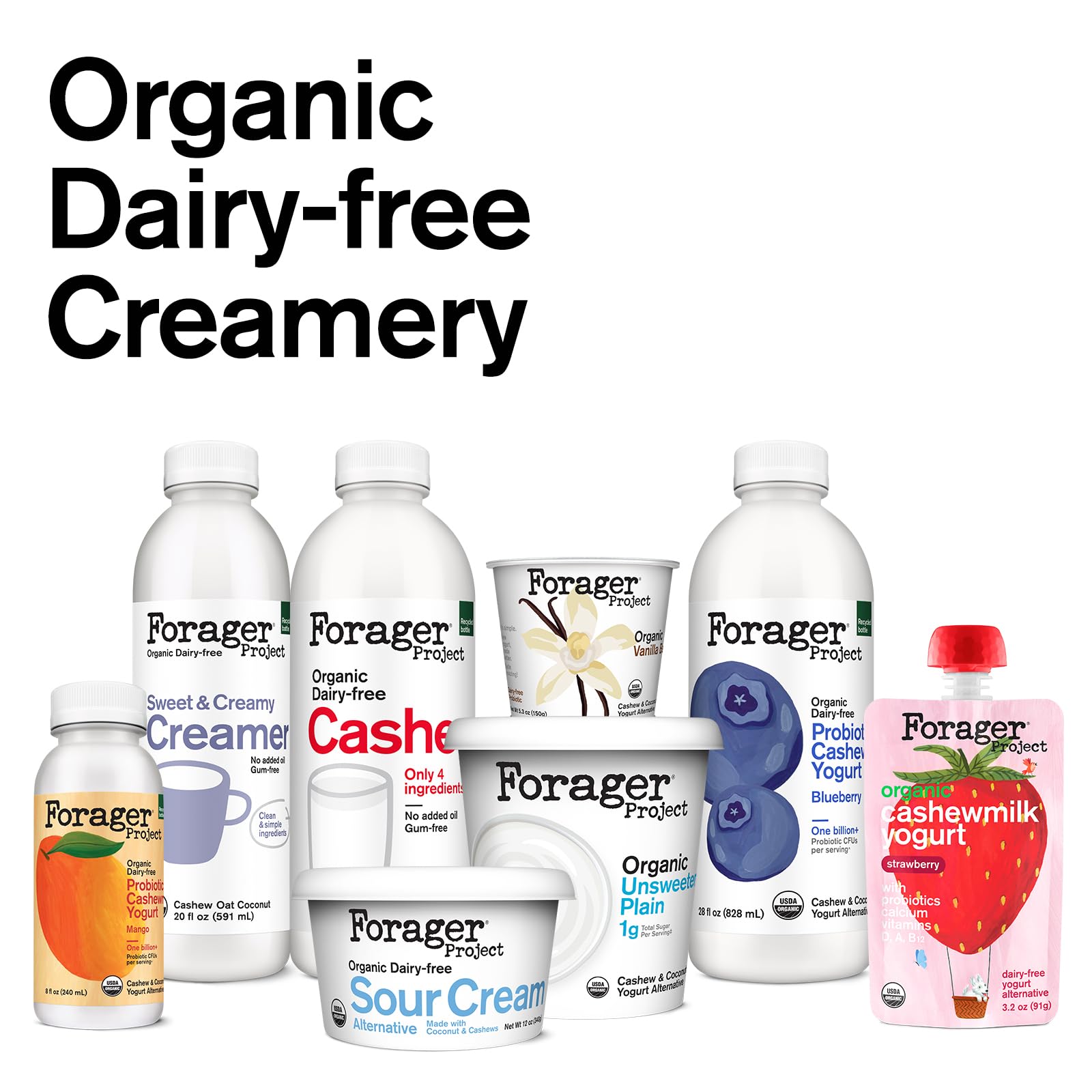 Forager Project Cashewmilk Yogurt, Strawberry, 5.3-Ounce