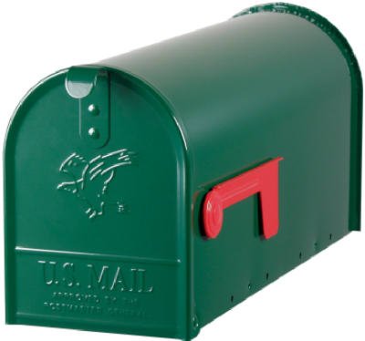 Gibraltar Mailboxes Elite Galvanized Steel Post Mounted Hartford Green Mailbox 8-3/4 in. H x 6-7/8 in. W x 20 in. L