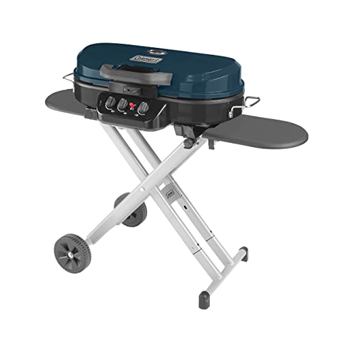 Coleman RoadTrip 285 Portable Stand-Up Propane Grill with 3 Adjustable Burners & Instastart Ignition, 20,000 BTUs of Power for Outdoor Cooking