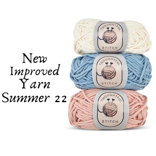 Knitting Kits for Beginners Adults β 6 Pcs Knitting Needle Set with 100% Cotton Yarn β Make Your Own Dishcloth Craft Kits for Adults β Includes Bamboo Knitting Needles and Yarn Needle β Fantastic Gift