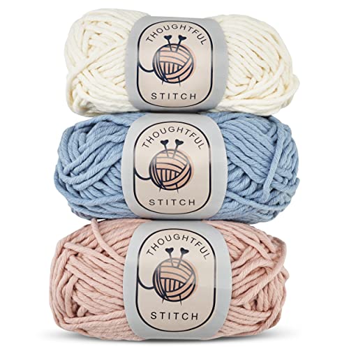 Knitting Kits for Beginners Adults β 6 Pcs Knitting Needle Set with 100% Cotton Yarn β Make Your Own Dishcloth Craft Kits for Adults β Includes Bamboo Knitting Needles and Yarn Needle β Fantastic Gift