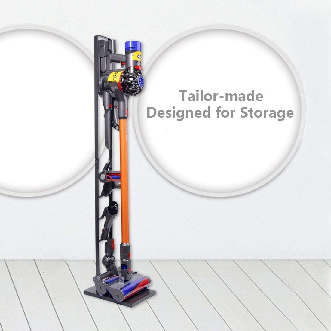 BRIGHTSHOW Vacuum Stand for Dyson V15 V11 V10 V8 V7 V6,Stable Metal Storage Bracket Holder for Handheld DC30 DC31 DC34 DC35 DC58 DC59 DC62 Cordless Vacuum Cleaners Accessories (Grey)