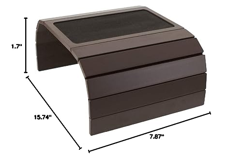 meistar Global Sofa Couch Arm Tray Table with EVA Base. Weighted Sides. Fits Over Square Chair arms. (Dark Brown)