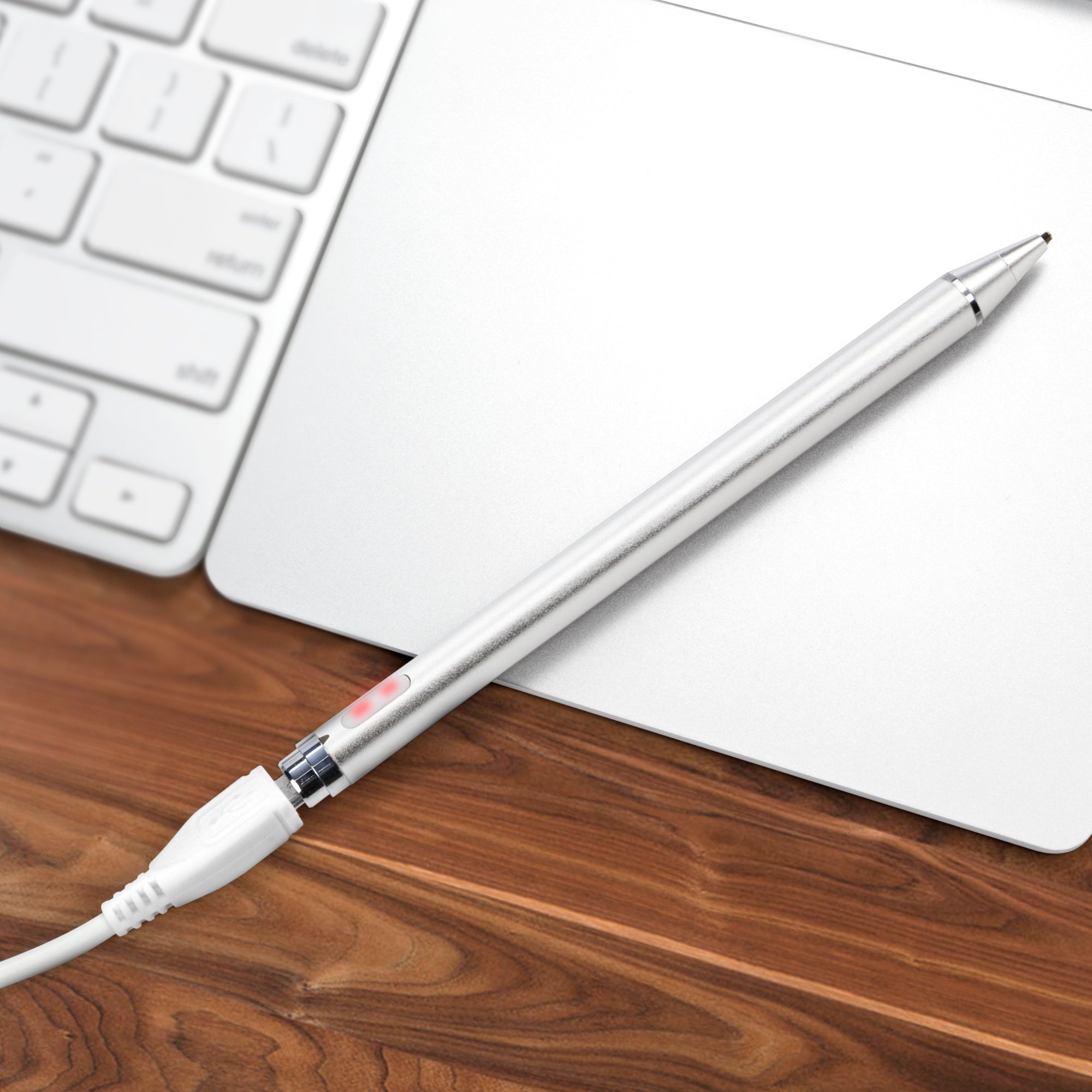 BoxWave Stylus Pen Compatible with HP Chromebook x2 - AccuPoint Active Stylus, Electronic Stylus with Ultra Fine Tip for HP Chromebook x2 - Metallic Silver