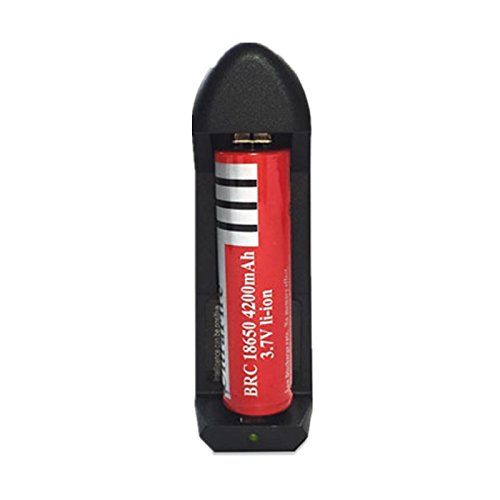3.7V Smart Universal Rechargeable AAA AA 18650 RCR123A 14500 16340 17650 Li-ion Battery Charger for Camera/Flashlight/Laser Sight/Toys (Single Slot)
