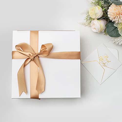 Timirog White Gift Boxes 12 Pack 8x8x4 Inches Bridesmaid Proposal Boxes with Lids, Paper Present Box Empty for Graduation, Birthday, Wedding, Party Favor, Treat, Holiday, Engagement, Father's Day
