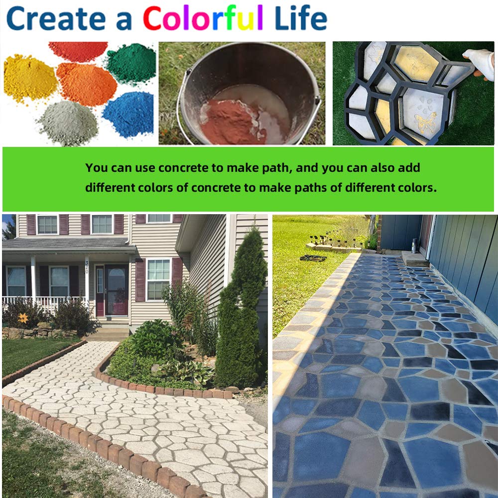 CJGQ Plus Size 19.6"x19.6"x1.7" Walk Maker Reusable Concrete Pathmate Stone Mold Stepping Stone Paver Lawn Patio Yard Garden DIY Path Maker Paving Moulds (Irregular)