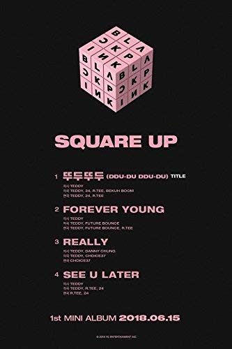 BLACKPINK - [Square Up] 1st Mini Album Black Ver CD+Booklet+PhotoCard+SelfieCard+Lennticular Lyrics+Postcard K-POP Sealed