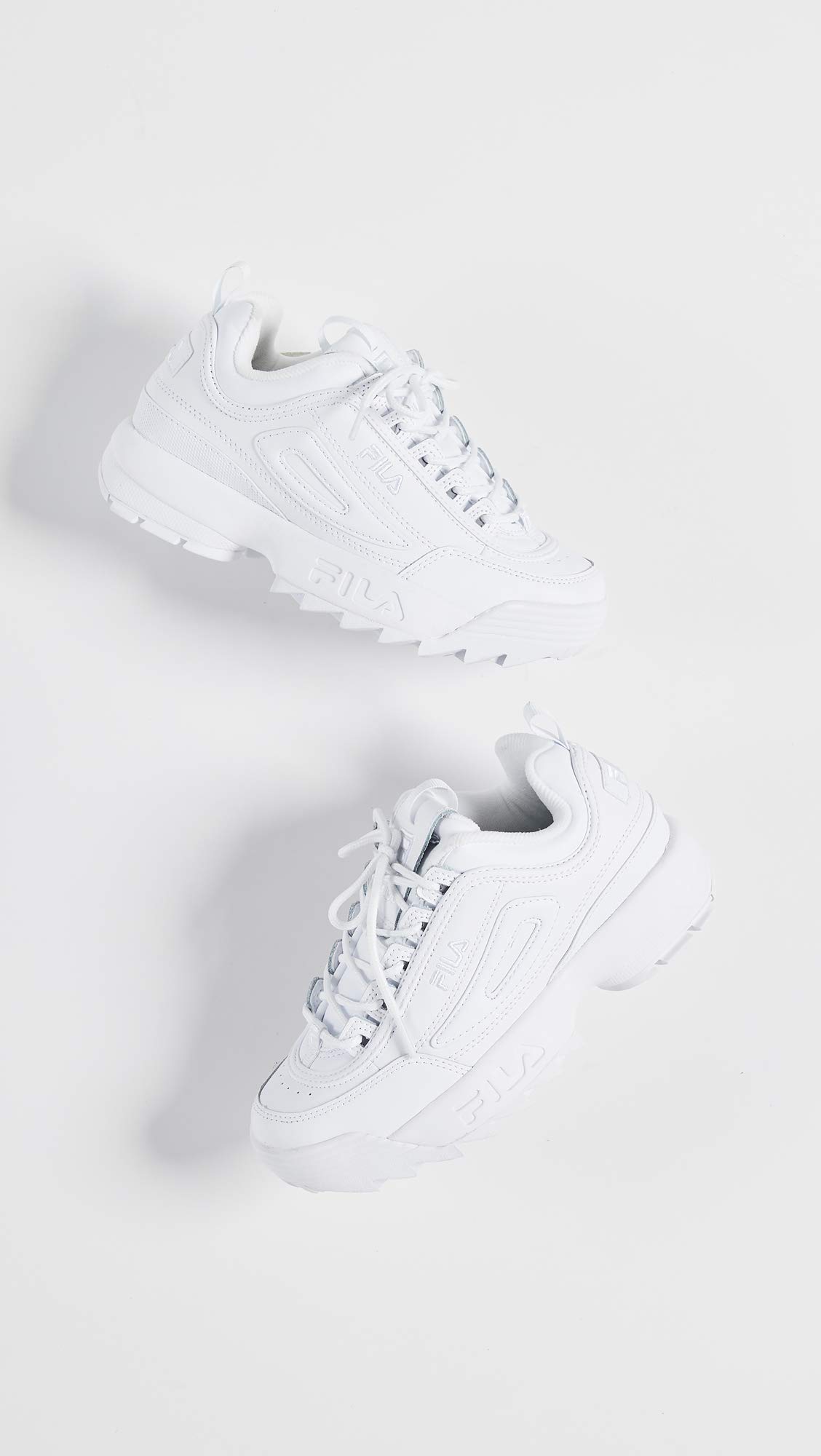 Fila Women's Disruptor Ii Premium Comfortable Sneakers, White/White/White, 6.5
