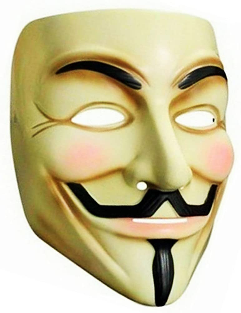 ZLLJH V For Vendetta Hacker Mask for Halloween Party Cosplay Costume