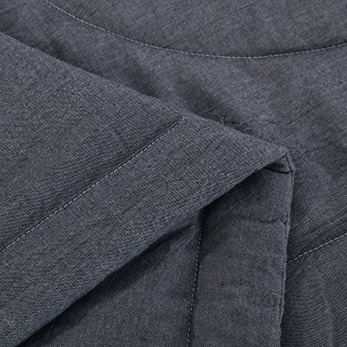 NTCOCO Comforter Set Thin Quilt Summer Lightweight Comforter,100% Washed Cotton,Machine Washable,Soft Comfy Breathable Can Sleep Naked (Grey, Queen)