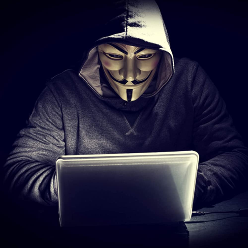 ZLLJH V For Vendetta Hacker Mask for Halloween Party Cosplay Costume