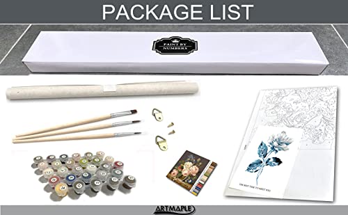 Artmaple Paint by Number for Adults Beginner Students,Ideal Gift Choice for Easter Day and Mother's Days, Birthday, DIY Acrylic Painting Kit for Room Decor (16x20, A Bunch of Flowers)