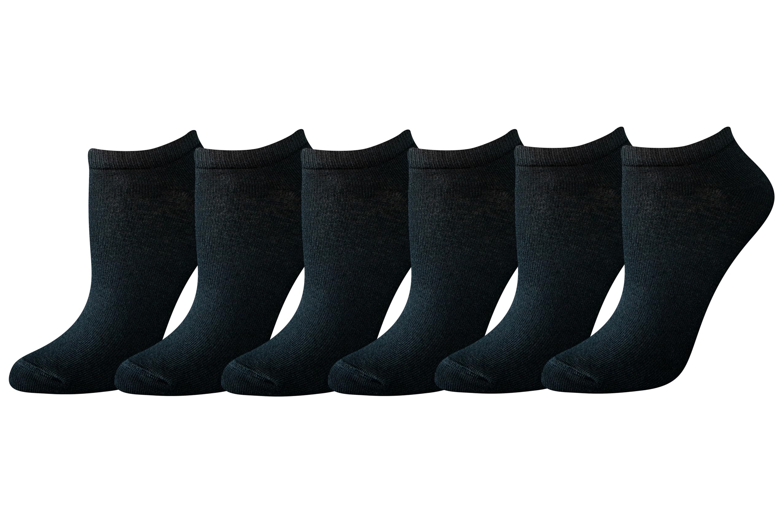 Amazon Essentials Women's Casual Low-Cut Socks, Lightweight, 6 Pairs, Black, 8-12