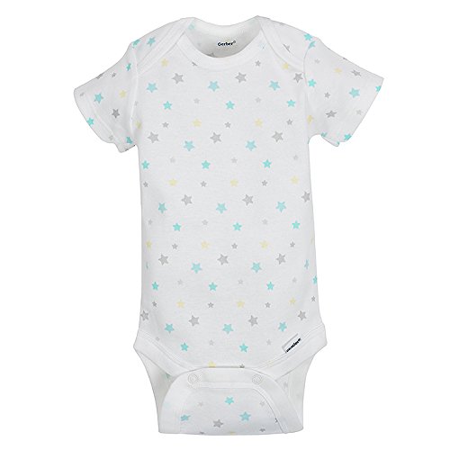 Gerber Unisex Baby 5-Pack Short Sleeve Variety Onesies Bodysuits Clouds 3-6 Months