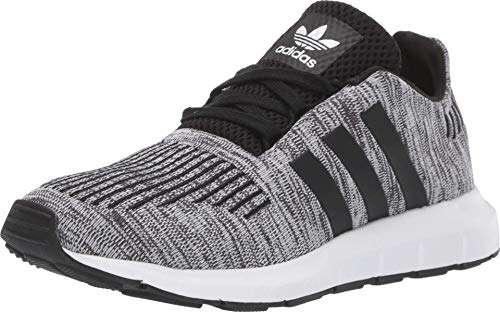 adidas Originals unisex child Swift Run Sneaker, White/Black/Black, 4 Big Kid US