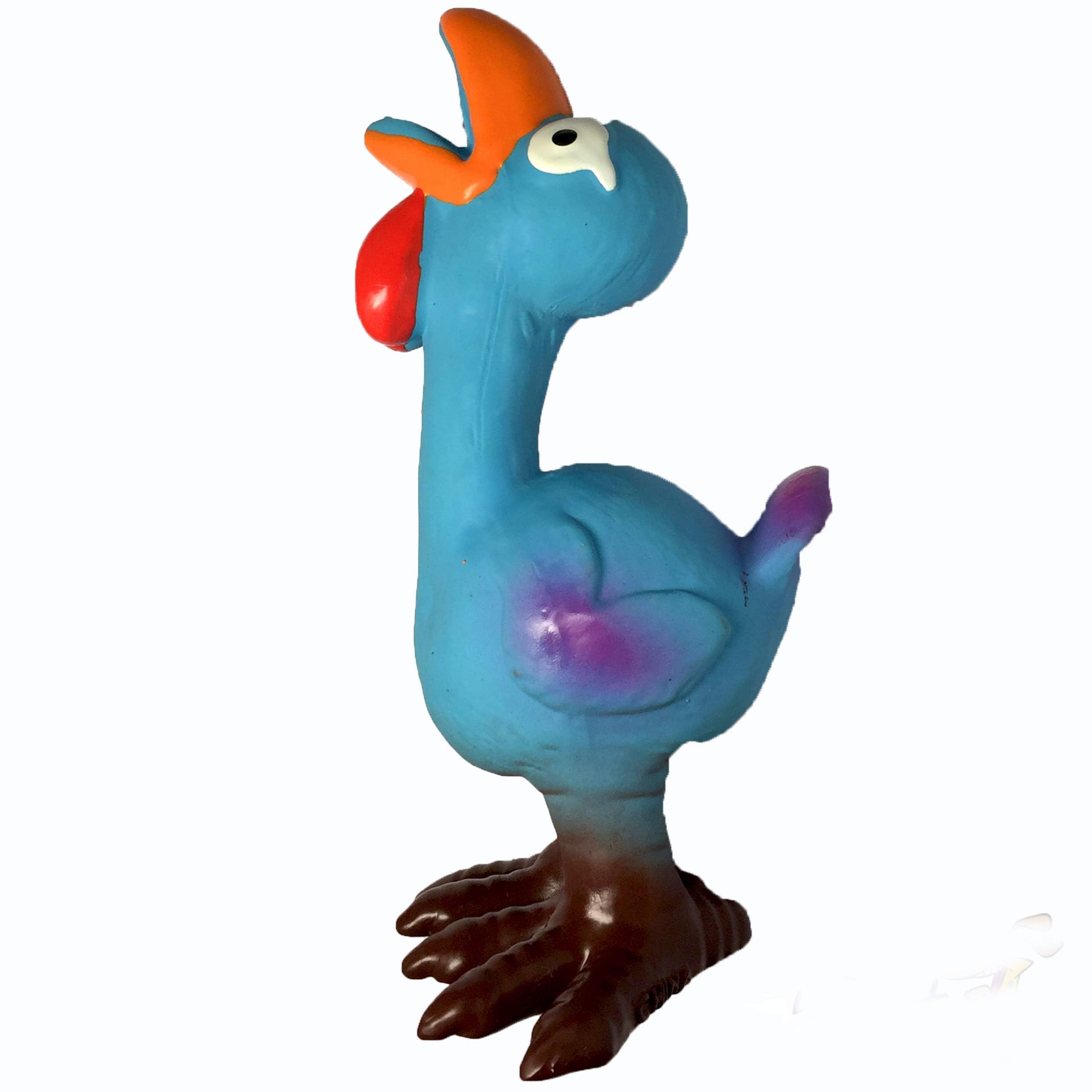 WANT CHEW 7" Latex Dog Squeaky Chewing Toys, Blue Chicke for Small Dogs