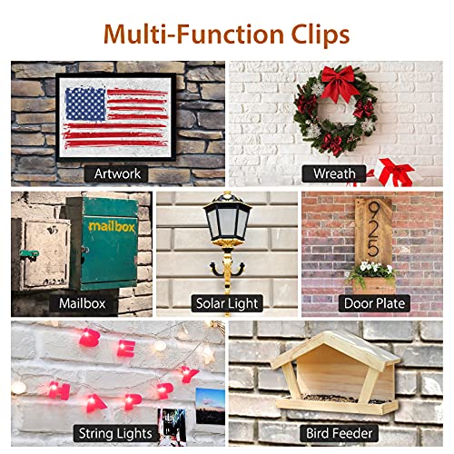 Brick Hook Clips (24 Pack) for Hanging Outdoors, Hangers Fits Standard Size Brick 2-1/4" to 2-3/8" in Height, Heavy Duty Brick Hanging Clips Wall Hangers for Hanging No Drill and Nails
