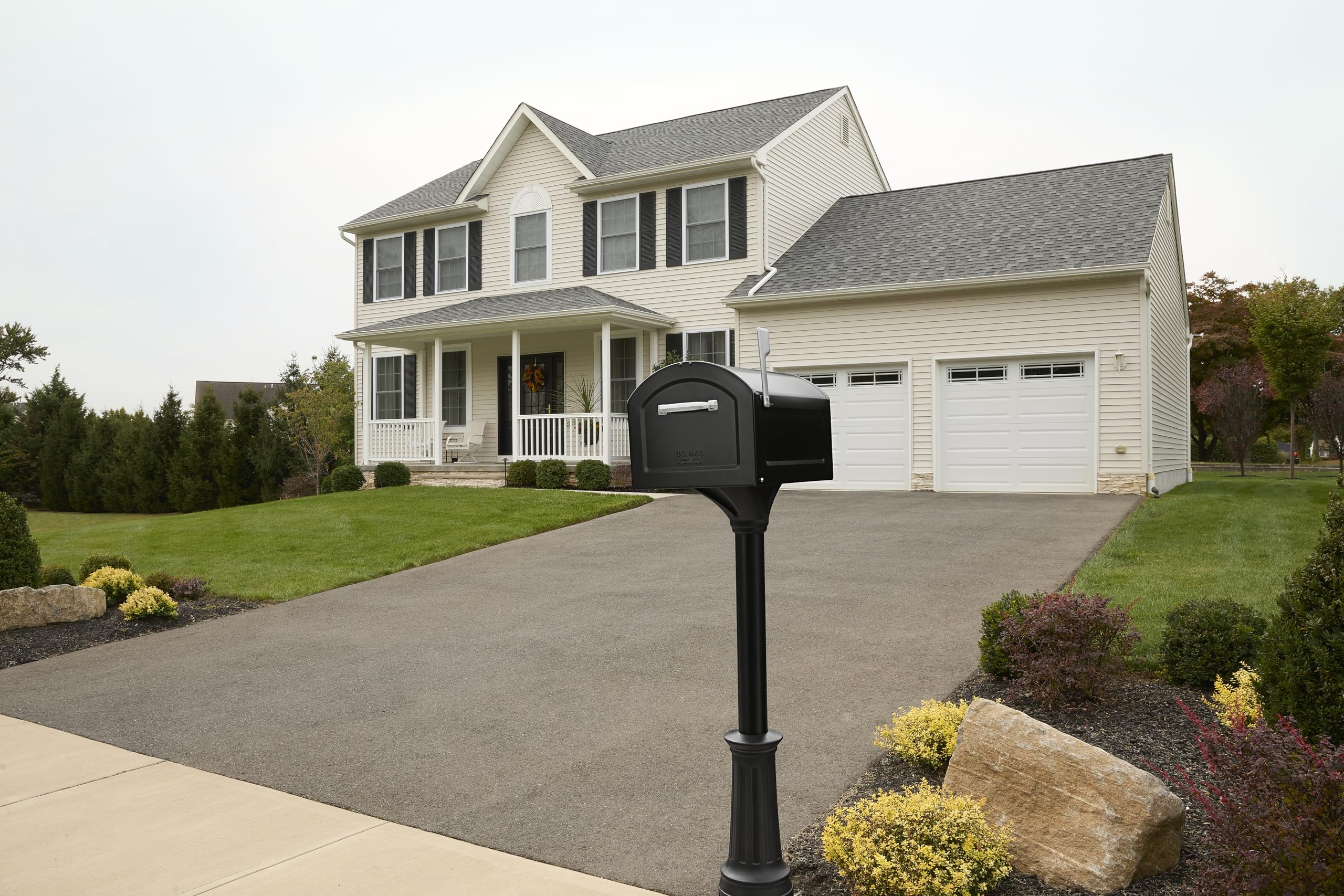 Architectural Mailboxes 950020B-10 Centennial Postmount Mailbox, XL, Black