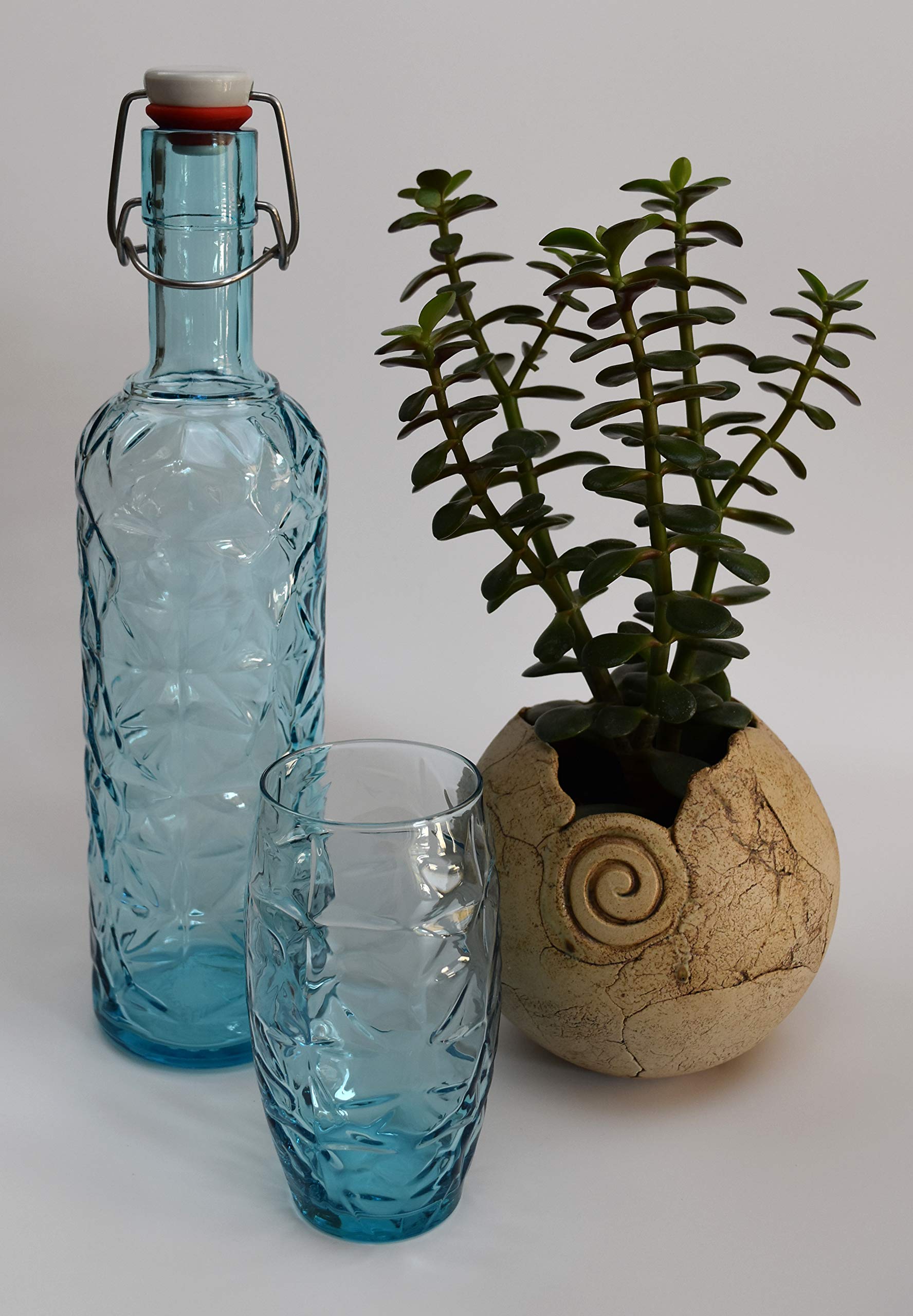 Bormioli Rocco Oriente Bottle, Set of 6, Cool Blue