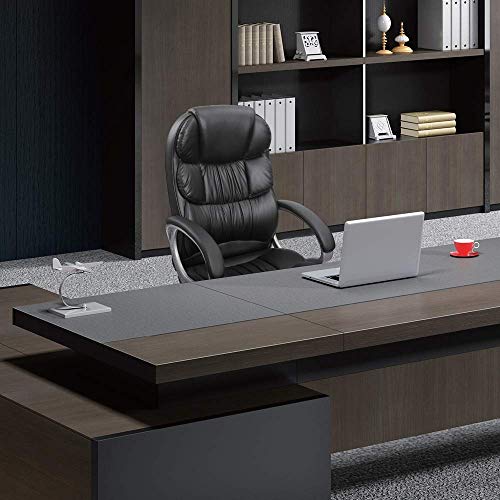 Furmax Leather High Back Office Chair Ergonomic Executive Office Chair Swivel Computer Desk Chair Lumbar Support Soft Cushioned Padded Arms (Black)