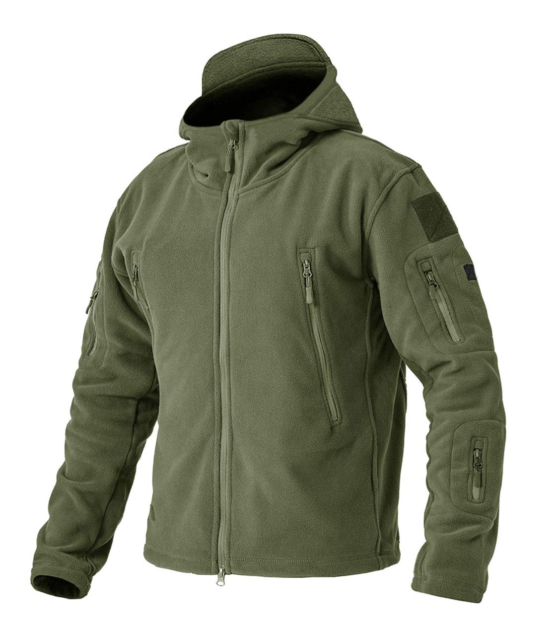 BIYLACLESEN Hunting Fleece Men Heavyweight Polartec Fleece Jacket Tactical Police Fleece Mens Zip Fleece Tall Warm Winter Jacket Army XL