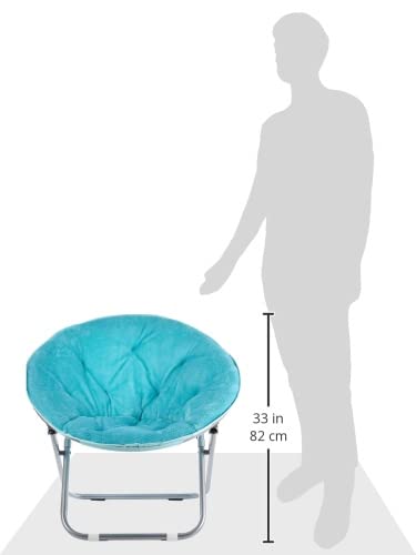 Urban Lifestyle Faux Fur Saucer Chair, Light Blue