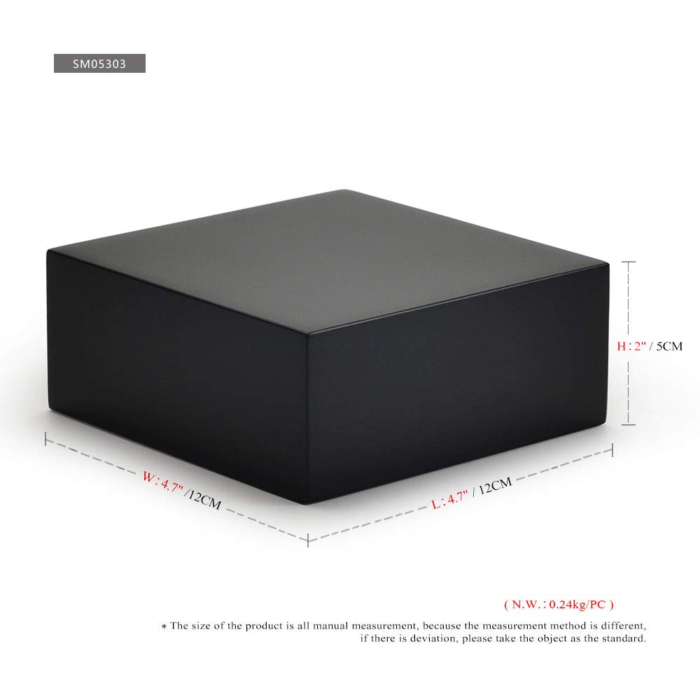 Oirlv Solid Wood Minimalism Style Jewelry Display Stand Showcase Jewelry Organizer Black Square Holder (SM05303)