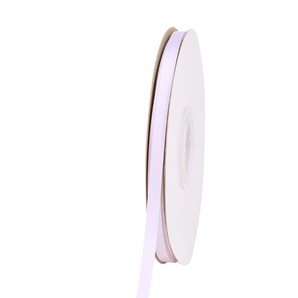 Ribest 1/4 inch 50 Yards Solid Double Face Satin Ribbon Per Roll for DIY Hair Accessories Scrapbooking Gift Packaging Party Decoration Wedding Flowers Lilac Mist