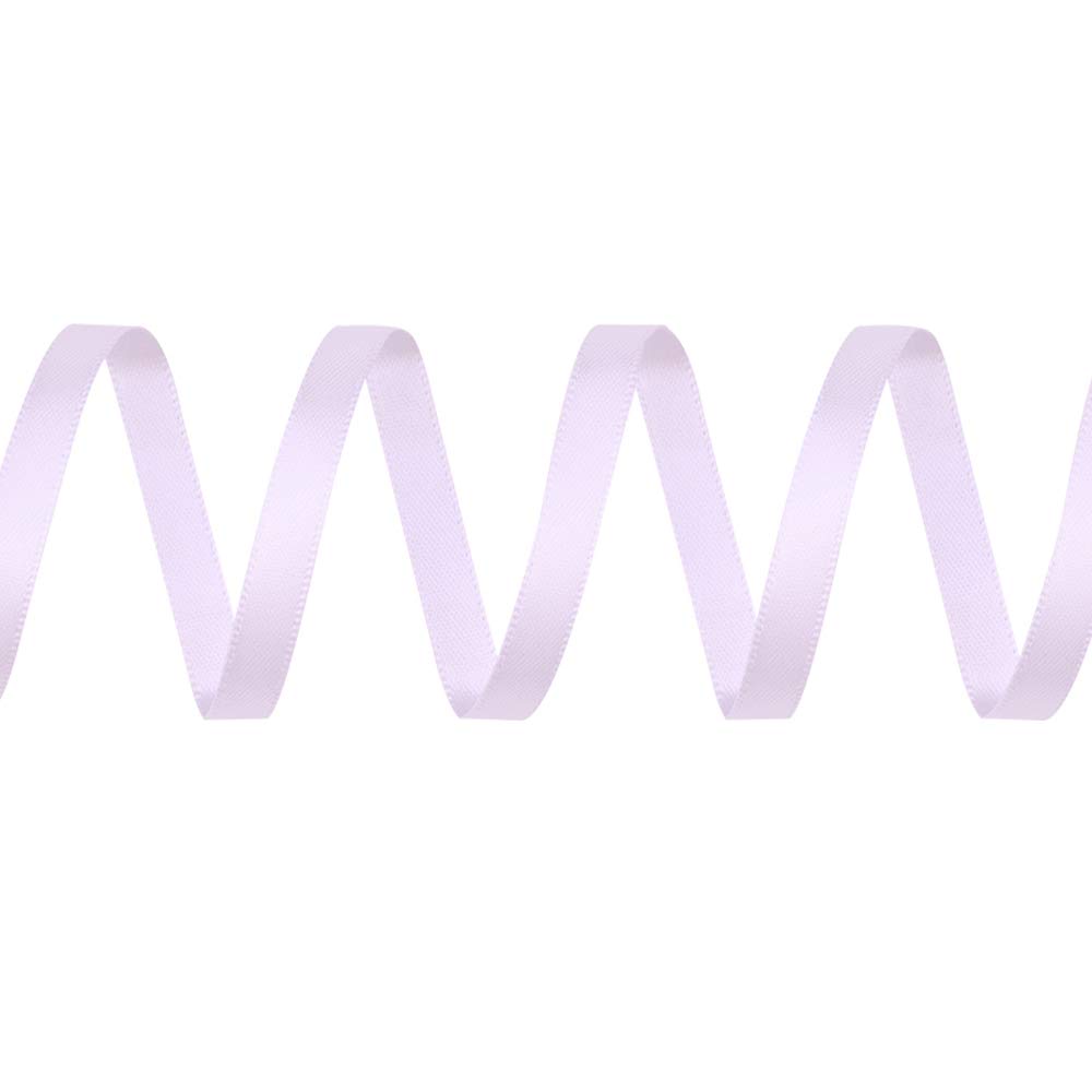 Ribest 1/4 inch 50 Yards Solid Double Face Satin Ribbon Per Roll for DIY Hair Accessories Scrapbooking Gift Packaging Party Decoration Wedding Flowers Lilac Mist