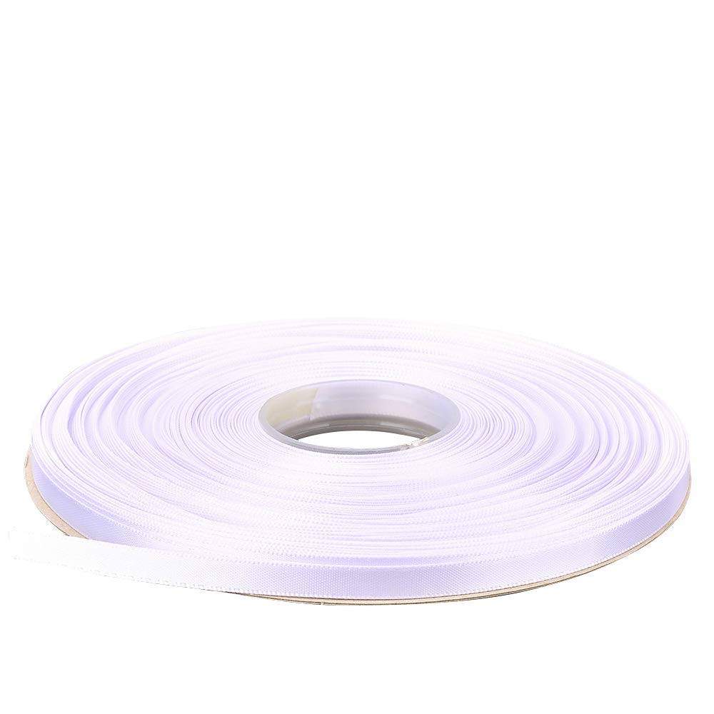 Ribest 1/4 inch 50 Yards Solid Double Face Satin Ribbon Per Roll for DIY Hair Accessories Scrapbooking Gift Packaging Party Decoration Wedding Flowers Lilac Mist