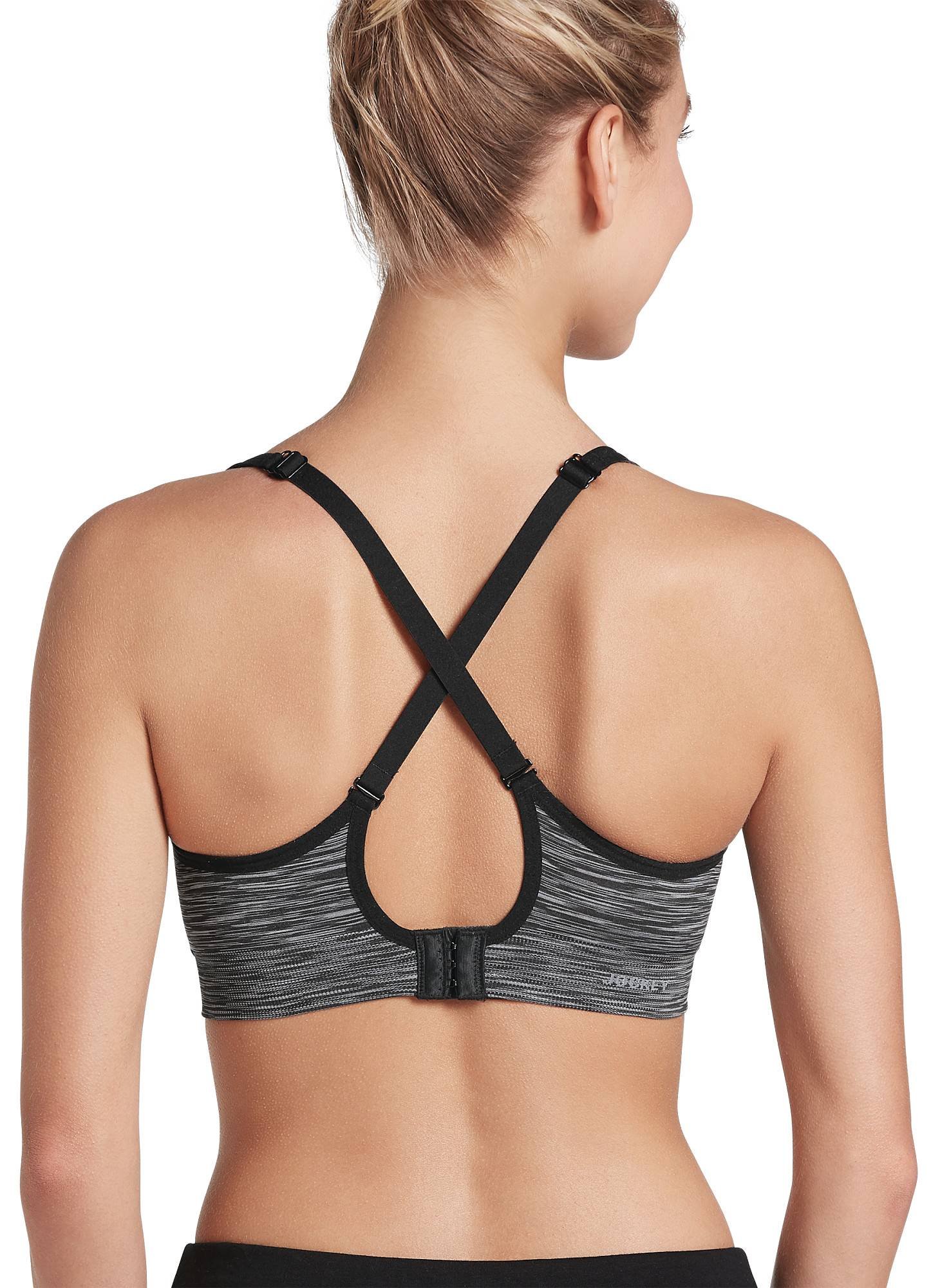 Jockey Women's Bra Mid Impact Multi-Way Molded Cup Sports Bra, Black, M