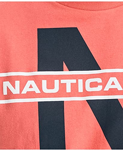 Nautica mens Short Sleeve 100% Cotton Classic Logo-series Graphic-tee Polo Shirt, Sailor Red, Large US