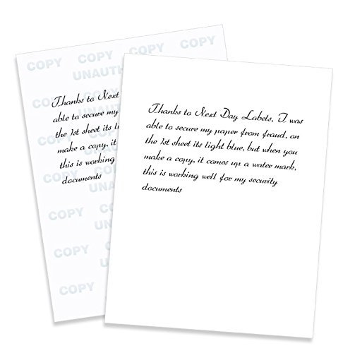 NextDayLabels - Multi-Purpose UNAUTHORIZED COPY 8-1/2 x 11" Security Paper for Laser or Ink Jet Printers (Pack of 50 Sheets Blue)
