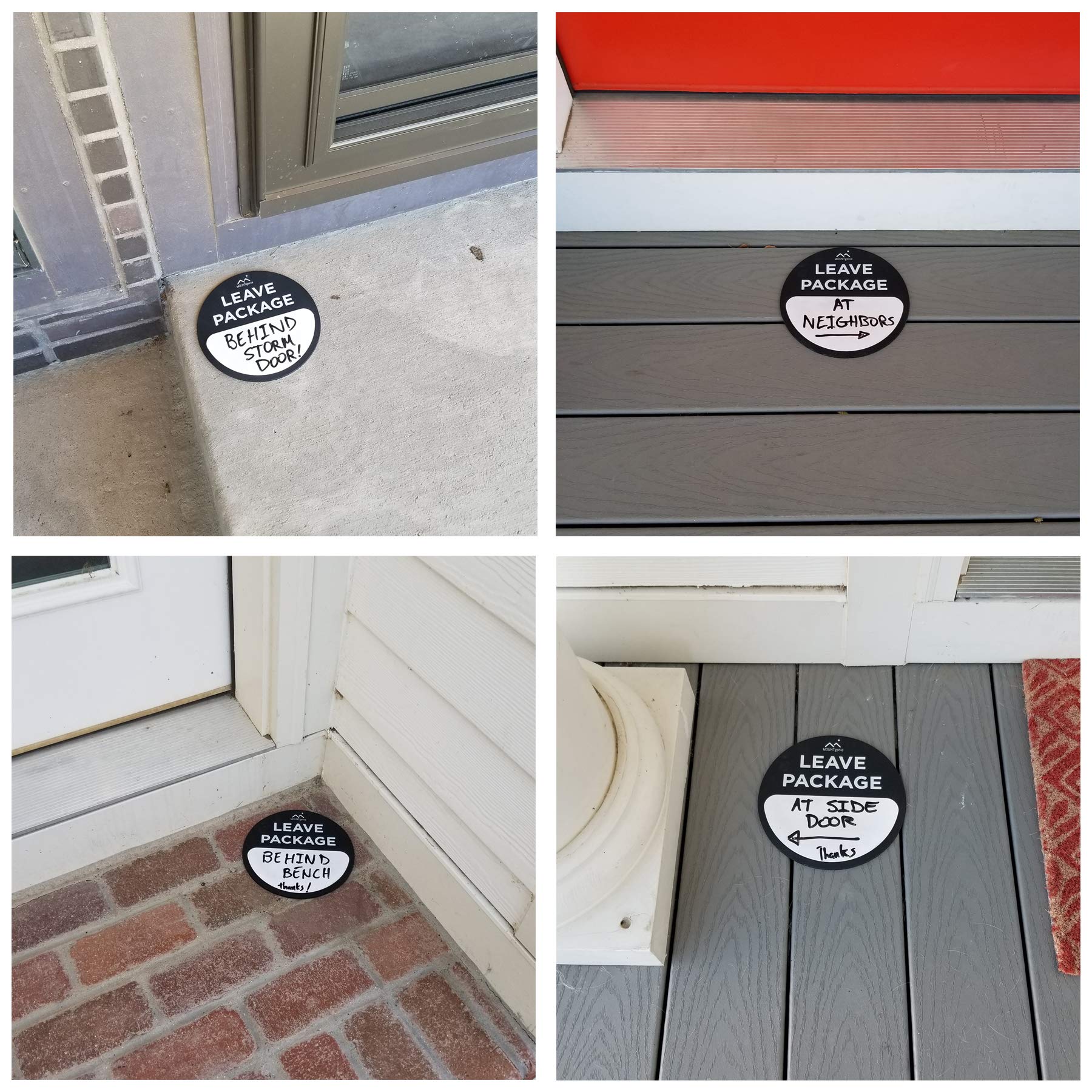 Leave Package Here Sign Mat [Dry - Erase]: Custom Message. Heavy-Duty Rubber. Avoid Contact. Stops Package Theft. Great for Amazon Key.