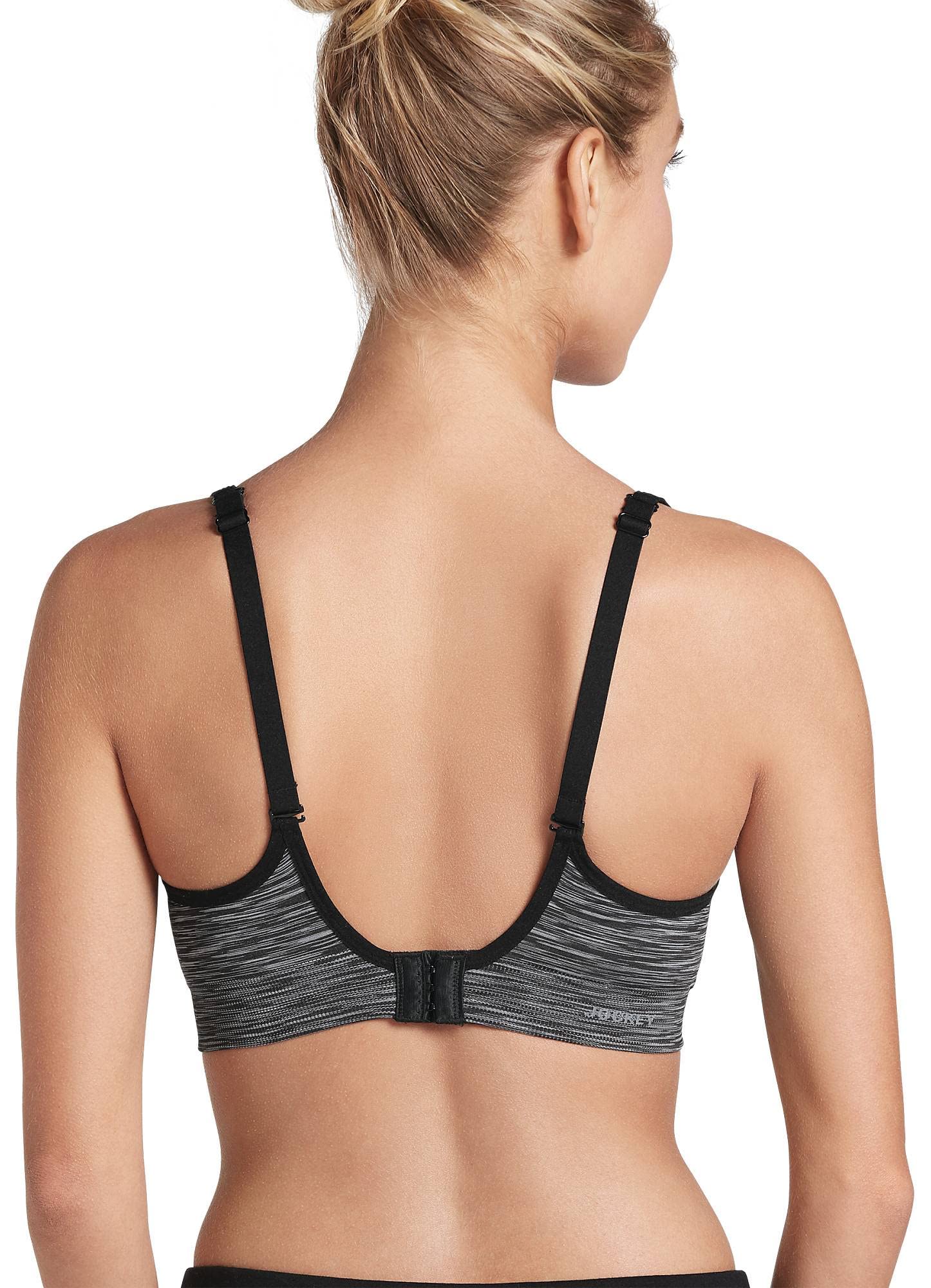 Jockey Women's Bra Mid Impact Multi-Way Molded Cup Sports Bra, Black, M