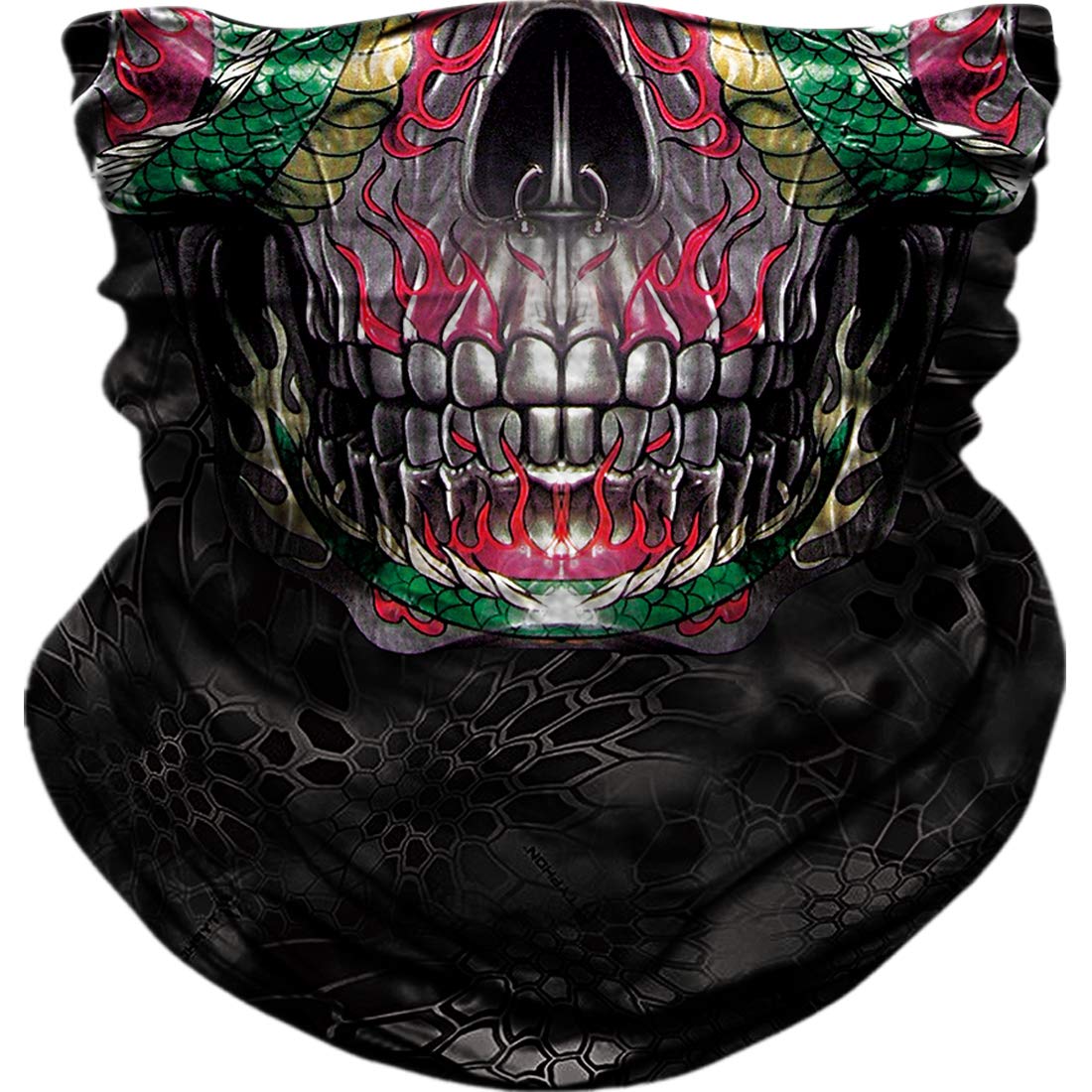 TERNNK Seamless Neck Gaiter Shield Scarf Bandana Face Mask Seamless UV Protection for Motorcycle Cycling Riding Running Headbands (A-01)