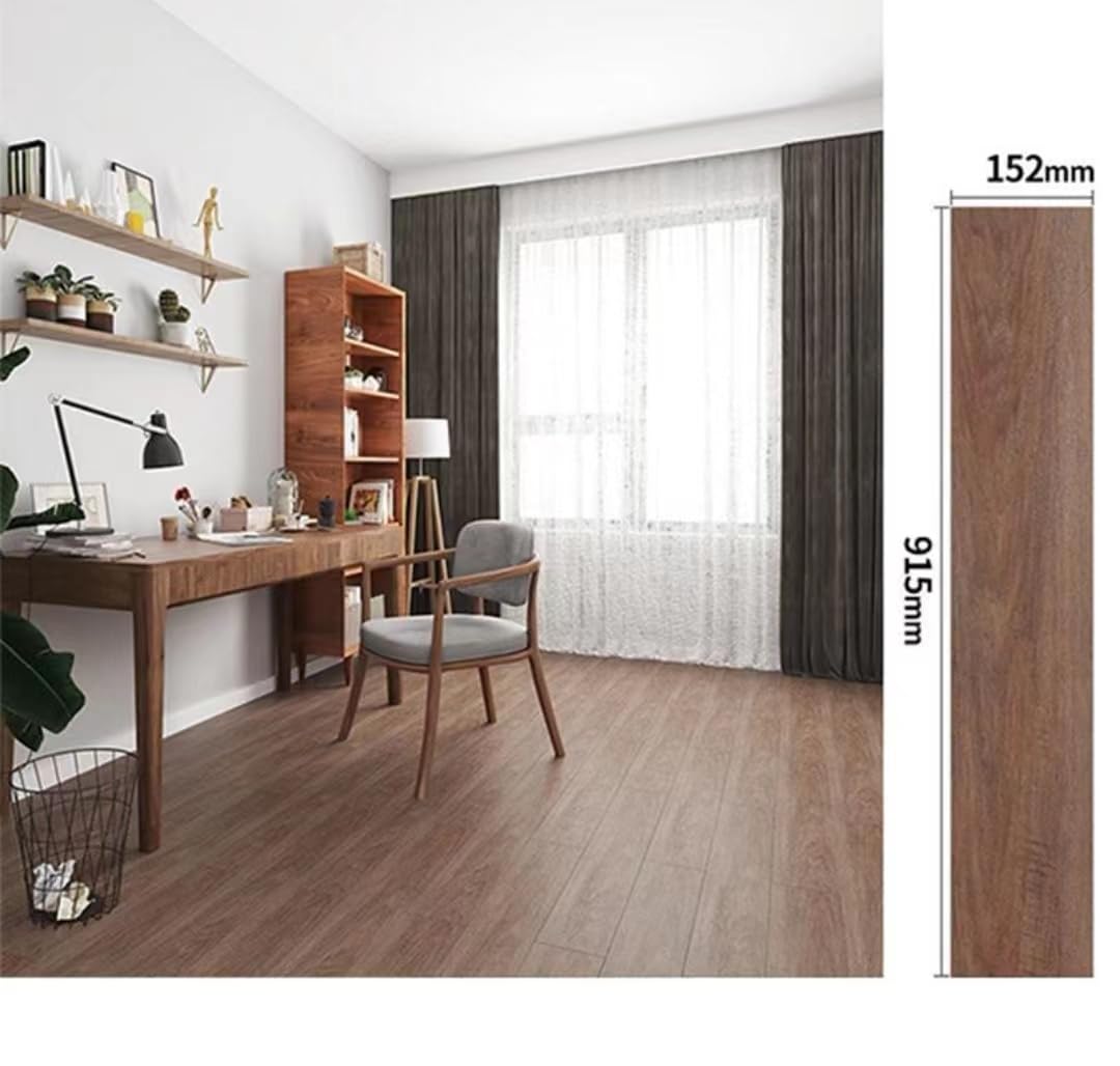 Vinyl Peel and Stick Floor Tile, Self-Adhesive Wood Plank, 10-Pack (15 Square Feet) - 6 Inch Width, 36 Inch Length, 1.2mm - Hickory - Easy DIY Nexus Planks for Any Room by Achim Home Decor