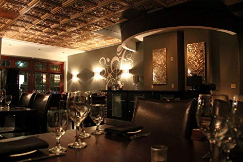 From Plain To Beautiful In Hours VC02 Rhine Valley PVC 2' x 2' Lay-in Ceiling Tile (Covers / 100 sq.ft), Antique Gold, 25 Piece
