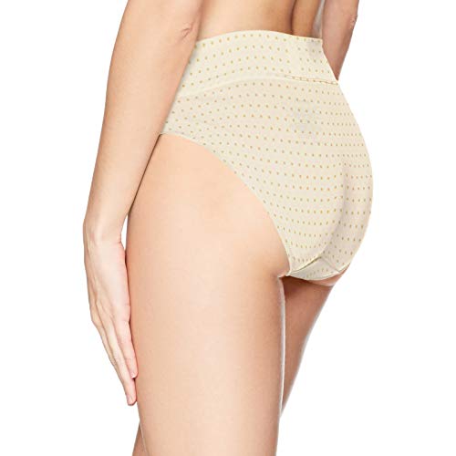 Warner's Women's No Pinching No Problems Dig-Free Comfort Waist Microfiber Hi-Cut 5138J, Body Tan Polka Dot Print, Medium