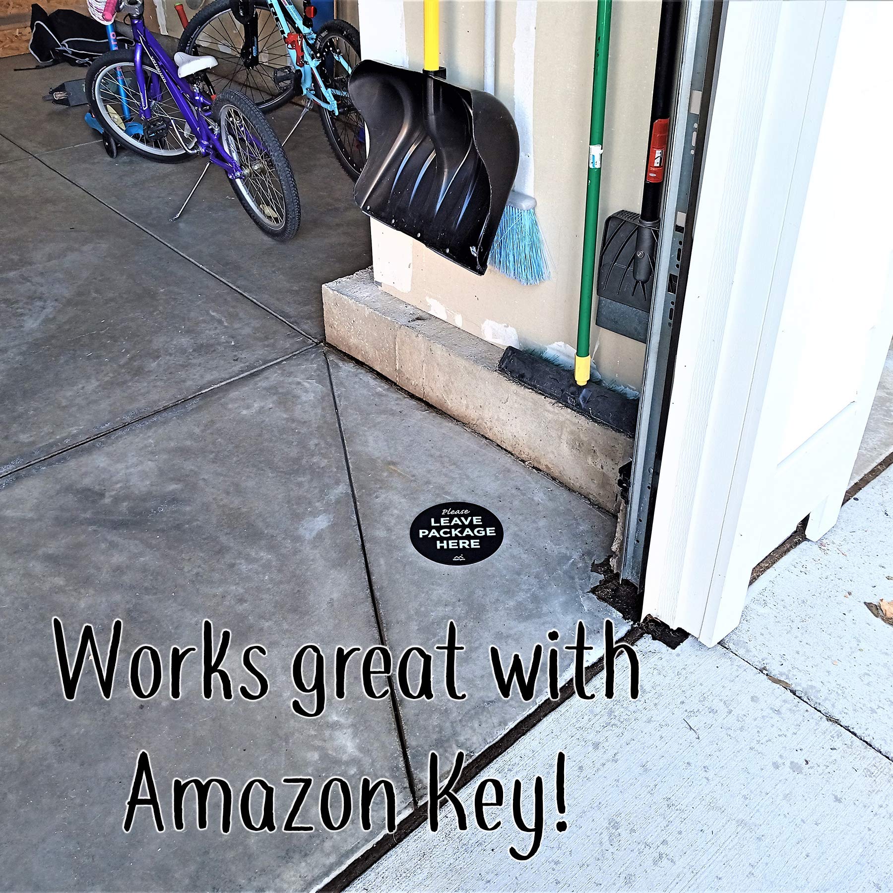 Leave Package Here Sign Mat [Dry - Erase]: Custom Message. Heavy-Duty Rubber. Avoid Contact. Stops Package Theft. Great for Amazon Key.