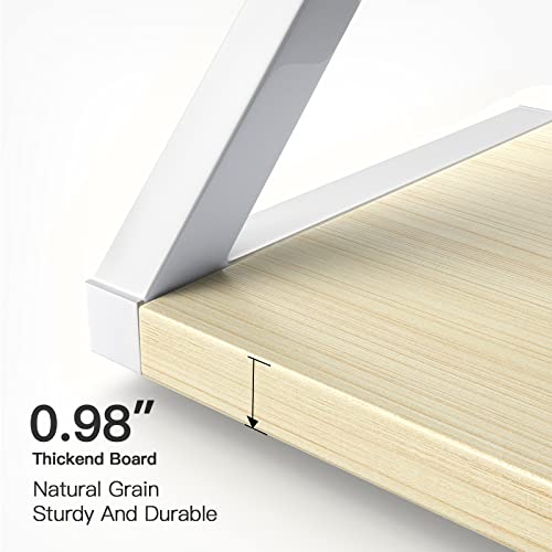 HUANUO Printer Stand, Desktop Stand for Printer, Printer Stand with Storage, Desktop Shelf with Anti-Skid Pads, Printer Table Organizer, Printer Shelf w/ 2 Tier Tray & Hardware & Steel (Light Wood)
