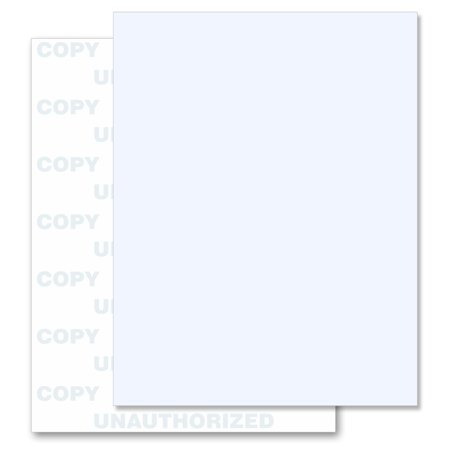 NextDayLabels - Multi-Purpose UNAUTHORIZED COPY 8-1/2 x 11" Security Paper for Laser or Ink Jet Printers (Pack of 50 Sheets Blue)