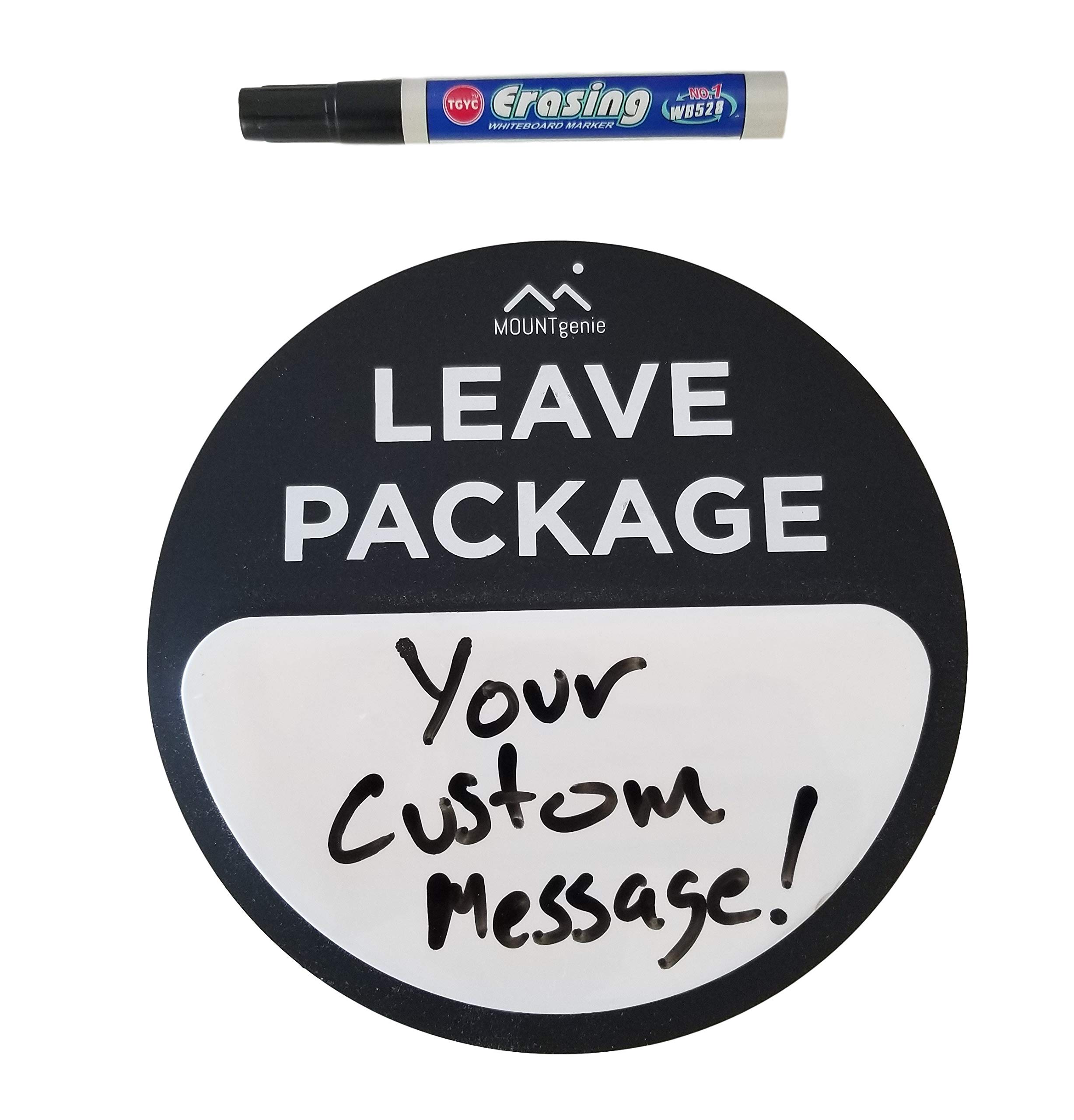 Leave Package Here Sign Mat [Dry - Erase]: Custom Message. Heavy-Duty Rubber. Avoid Contact. Stops Package Theft. Great for Amazon Key.