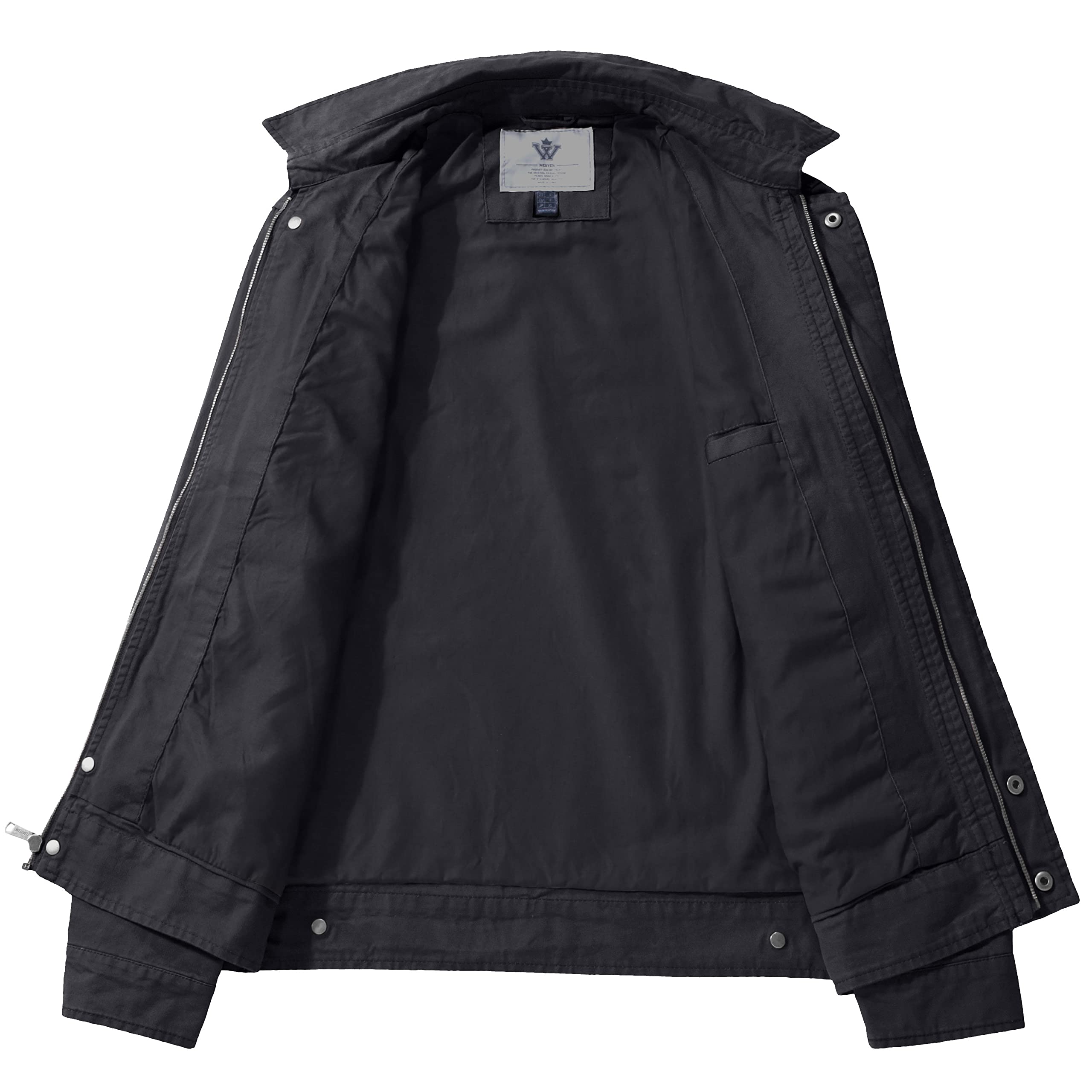 WenVen Men's Washed Cotton Safari Jacket Canvas Windbreaker Coat (Grey, M)